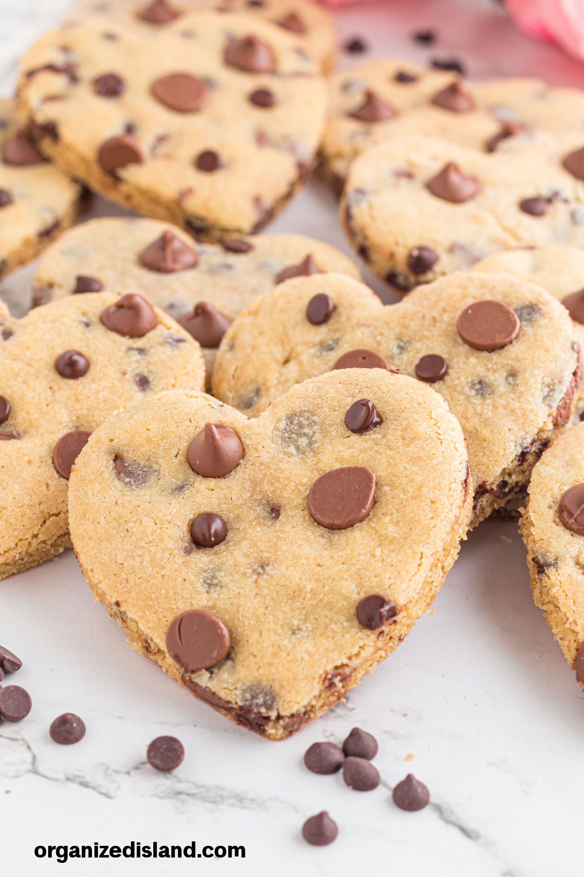 Heart Shaped Chocolate Chip Cookies