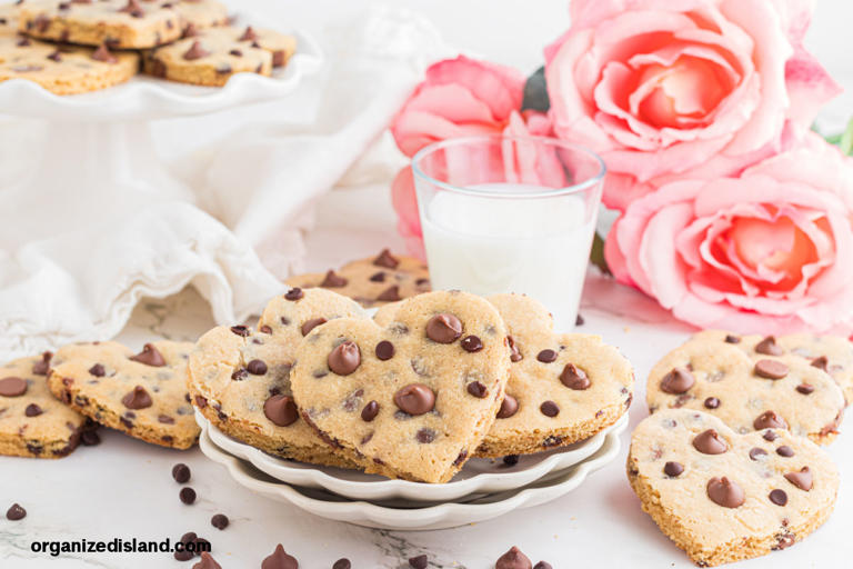 Heart Shaped Chocolate Chip Cookies