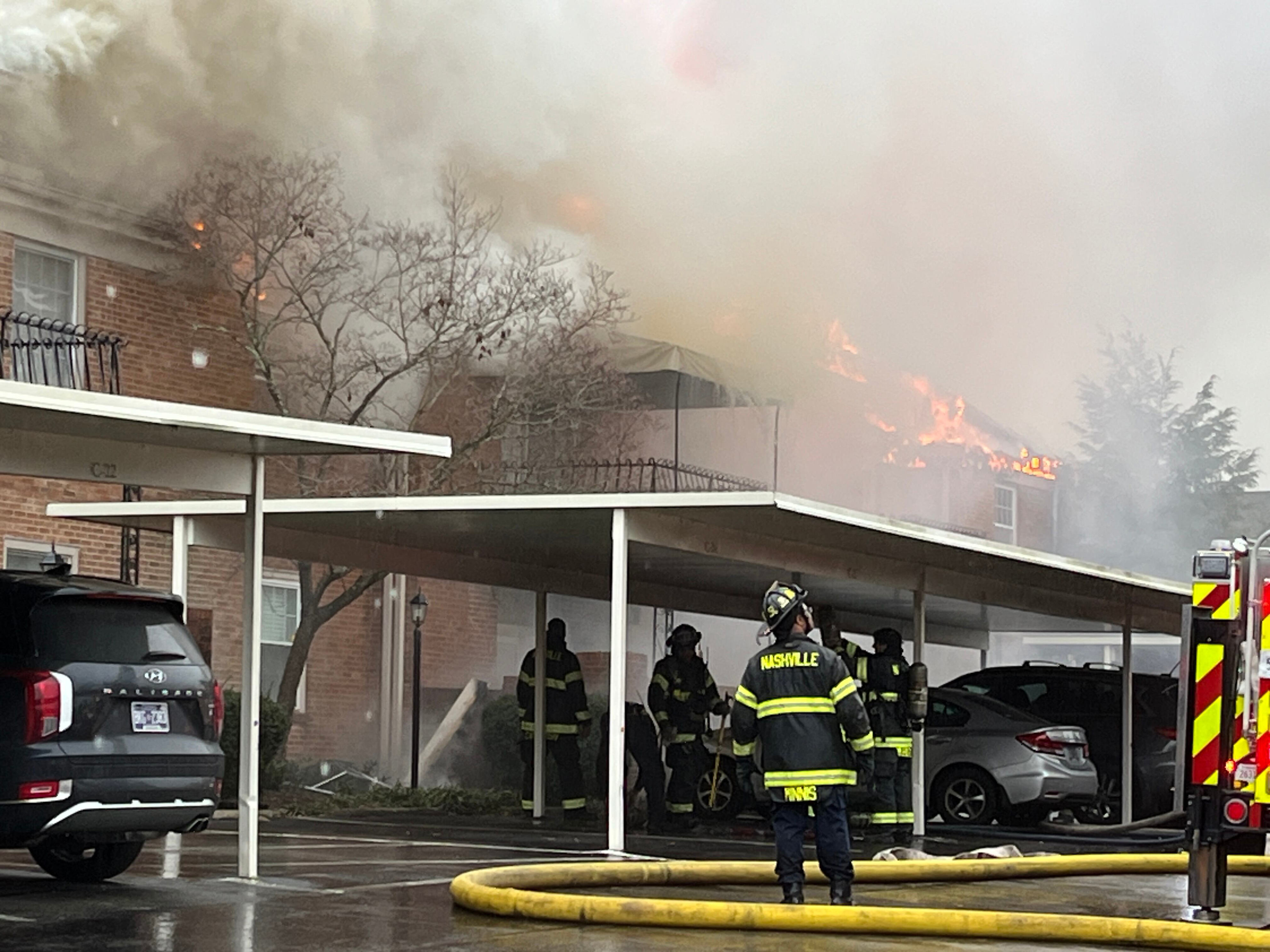 ‘Extensive damage’: Large apartment fire underway in West Nashville