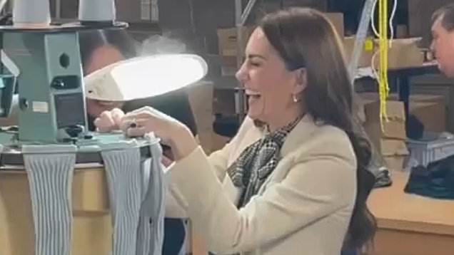 Princess Kate visits sock factory as she returns to Royal duty