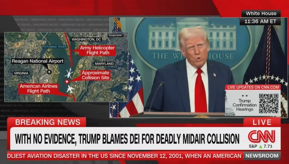 CNN's dig at Trump during DC plane crash press conference