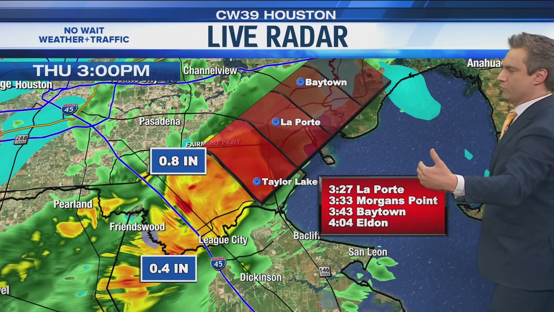 3:15 pm Weather update for La Porte, Morgans Point, Baytown and Eldon | CW39 HOUSTON