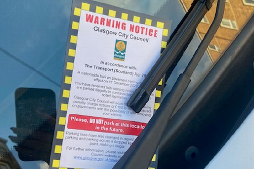 Glasgow pavement parking fines to come into force after more than 400 ...