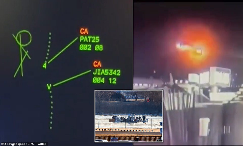Radar footage shows American Airlines plane colliding with helicopter