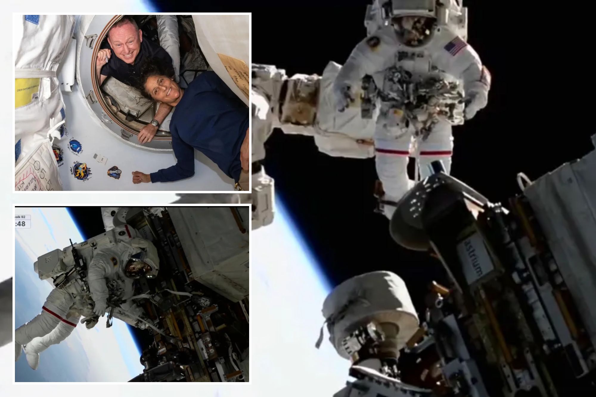 NASA’s 2 stranded astronauts take first spacewalk together after 8 ...