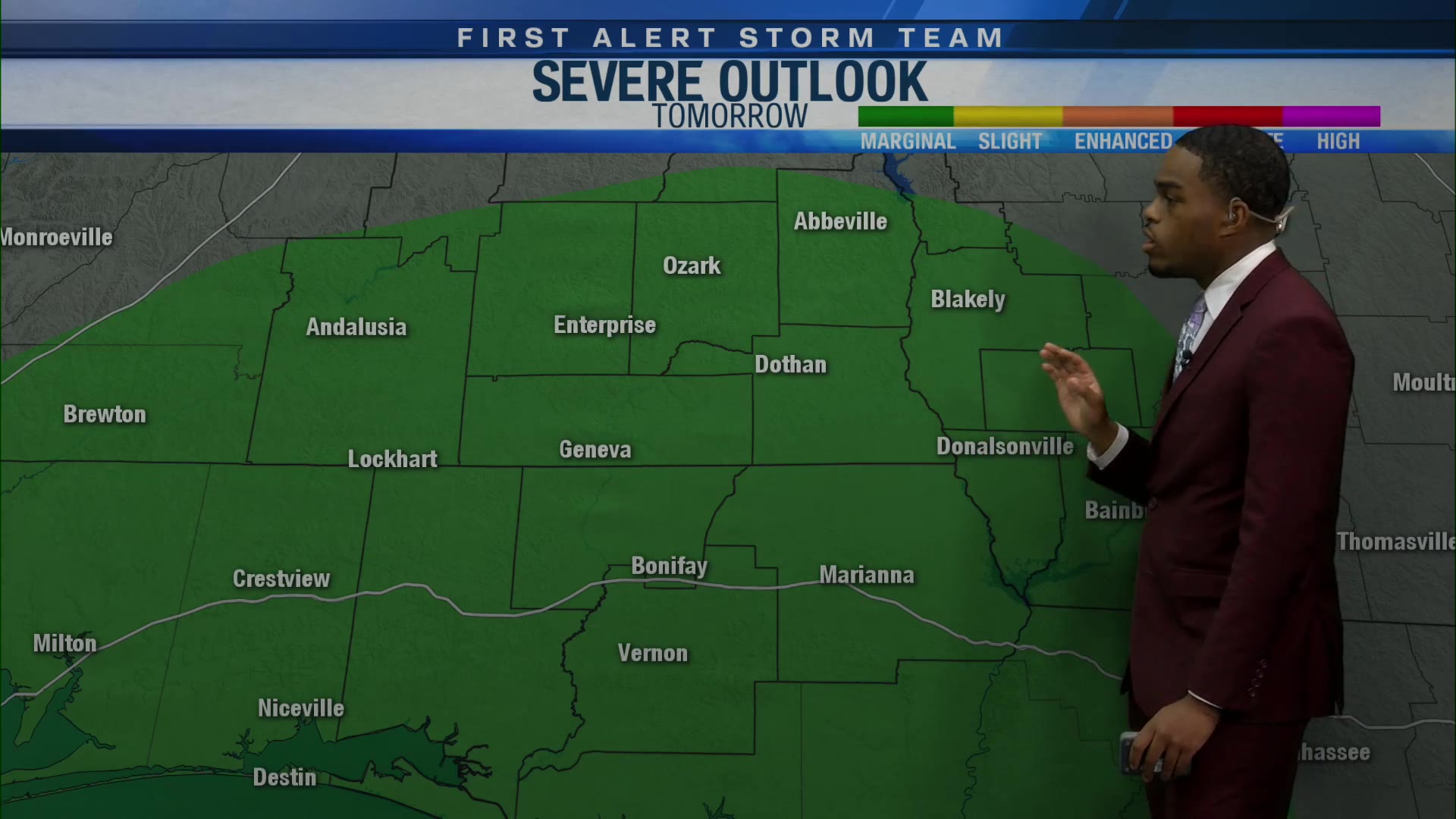 Marginal Risk of severe weather tomorrow afternoon