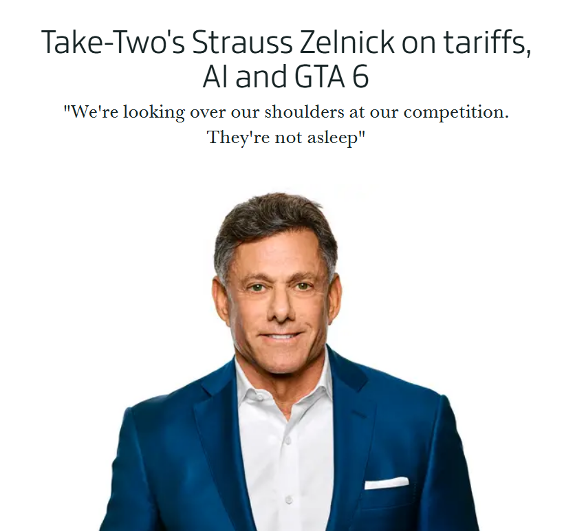 Take-Two CEO 抨击 AI 失业论：都是数字工具而已，还能增加就业