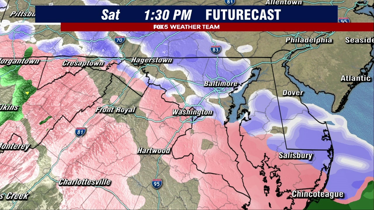 Snow, sleet, freezing rain expected Saturday across DC region