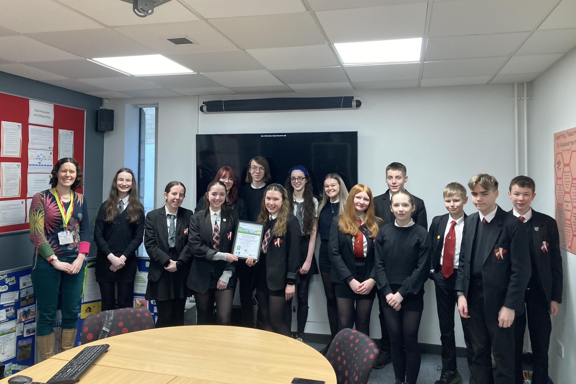Braes High celebrate Keep Scotland Beautiful award for environmental work