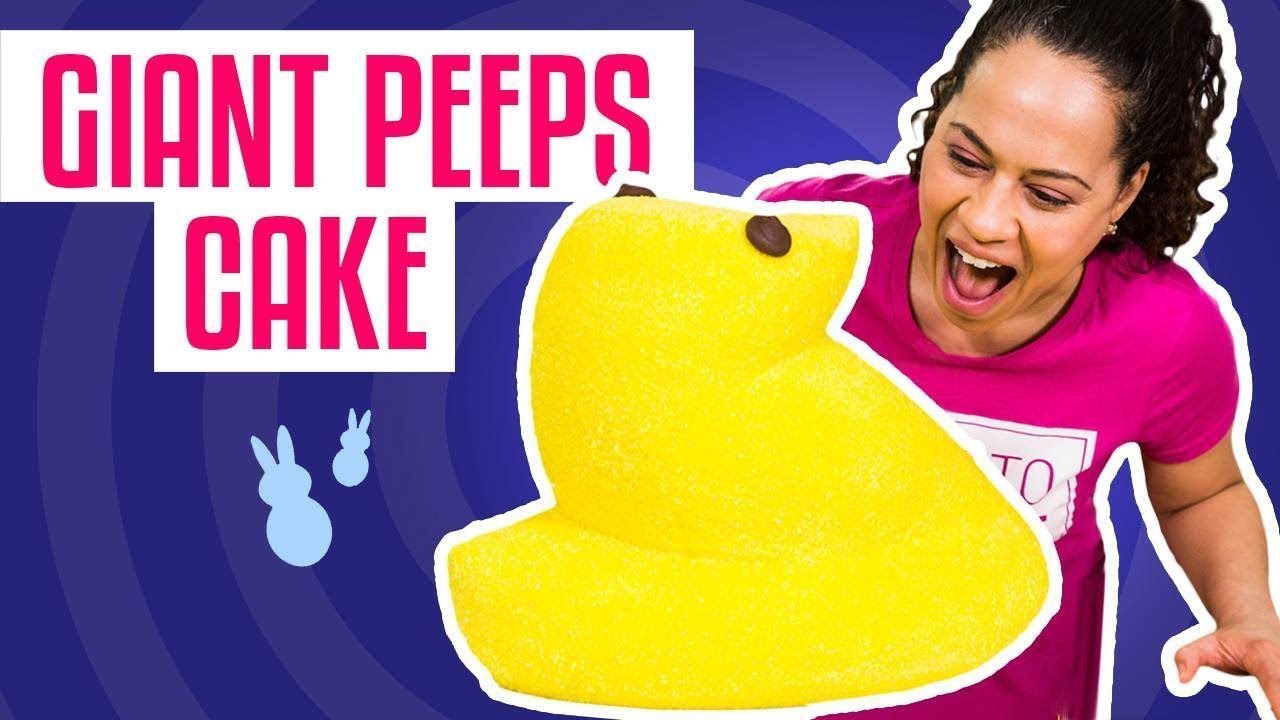 How To Make a Easter GIANT PEEP CAKE - With Yellow Velvet Cake