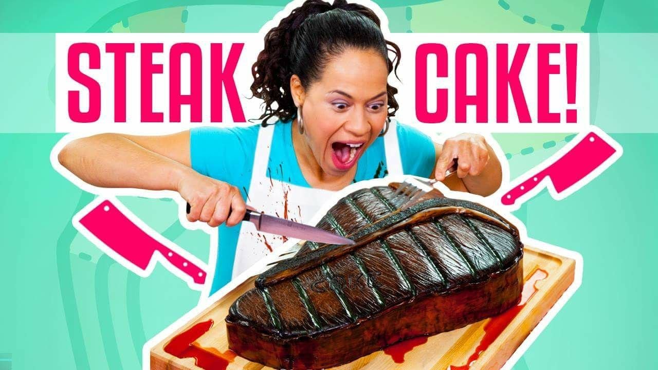 How To Make A Giant Red Velvet STEAK CAKE