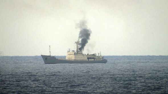 Russian spy ship catches fire off Syria as frantic distress calls ...