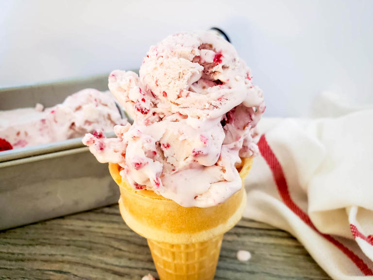 No Churn Raspberry Ice Cream (Three Ingredients!)