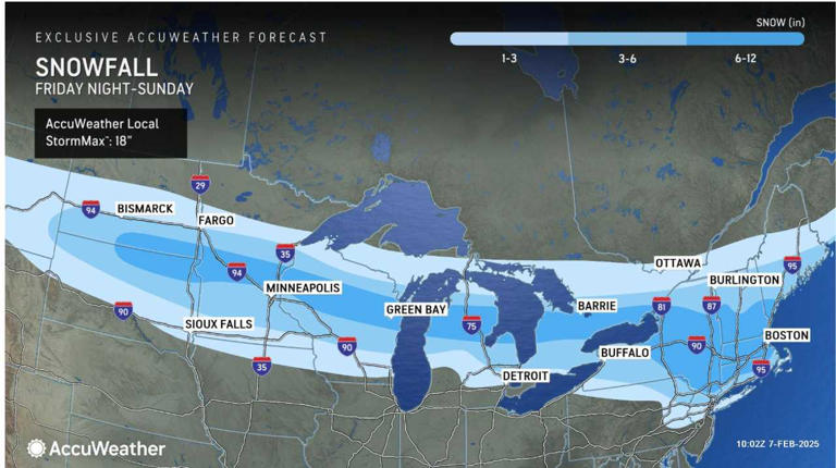 Projected Storm Snowfall Totals Increase: Up To Foot Possible In These ...