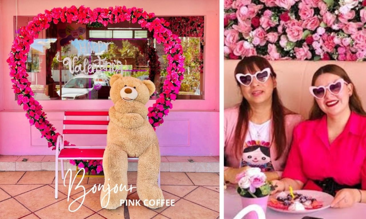 Esta es la cafetería extremadamente rosa con áreas para tomarte fotos ...