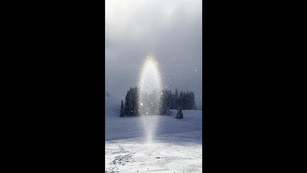 Sun Candle Phenomenon On The Slopes