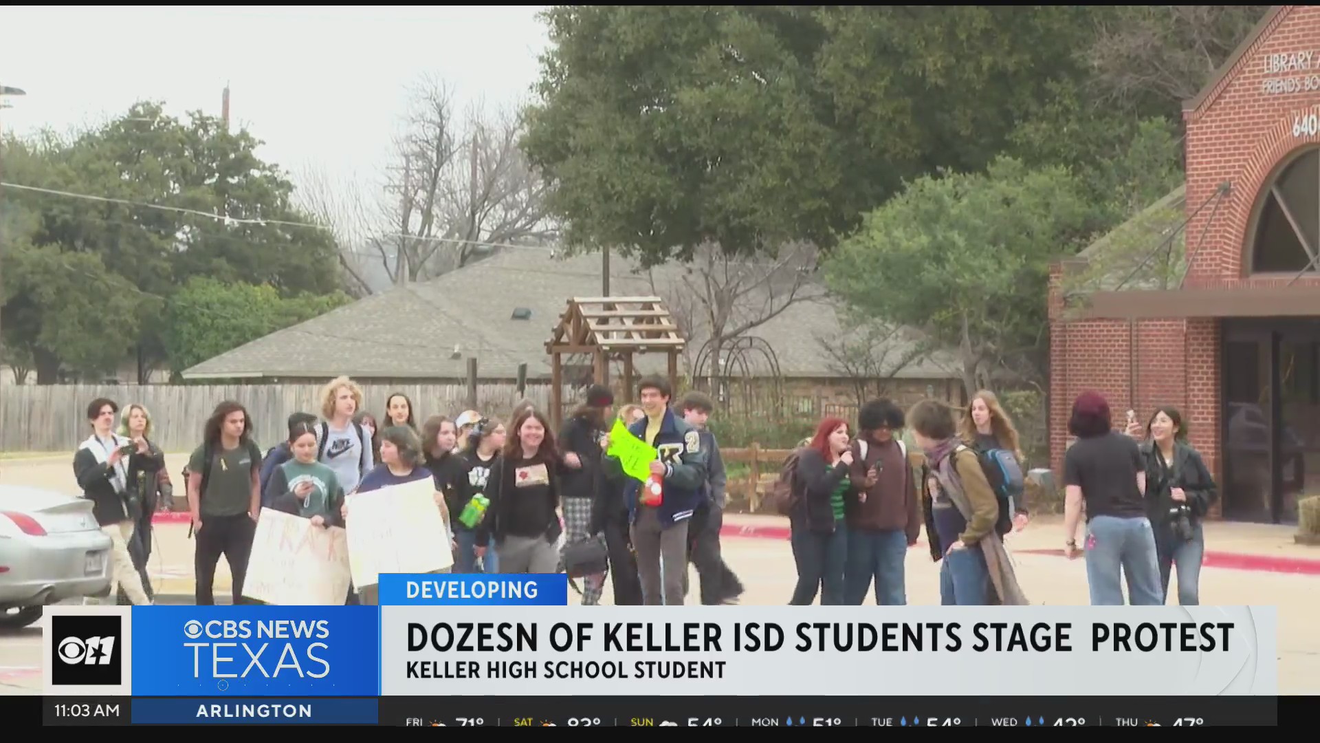 Keller ISD students walk out of class in protest of proposed split