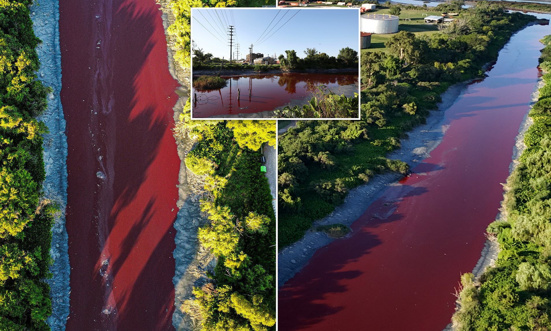 Biblical omen sparks panic as gushing Argentine river turns blood red