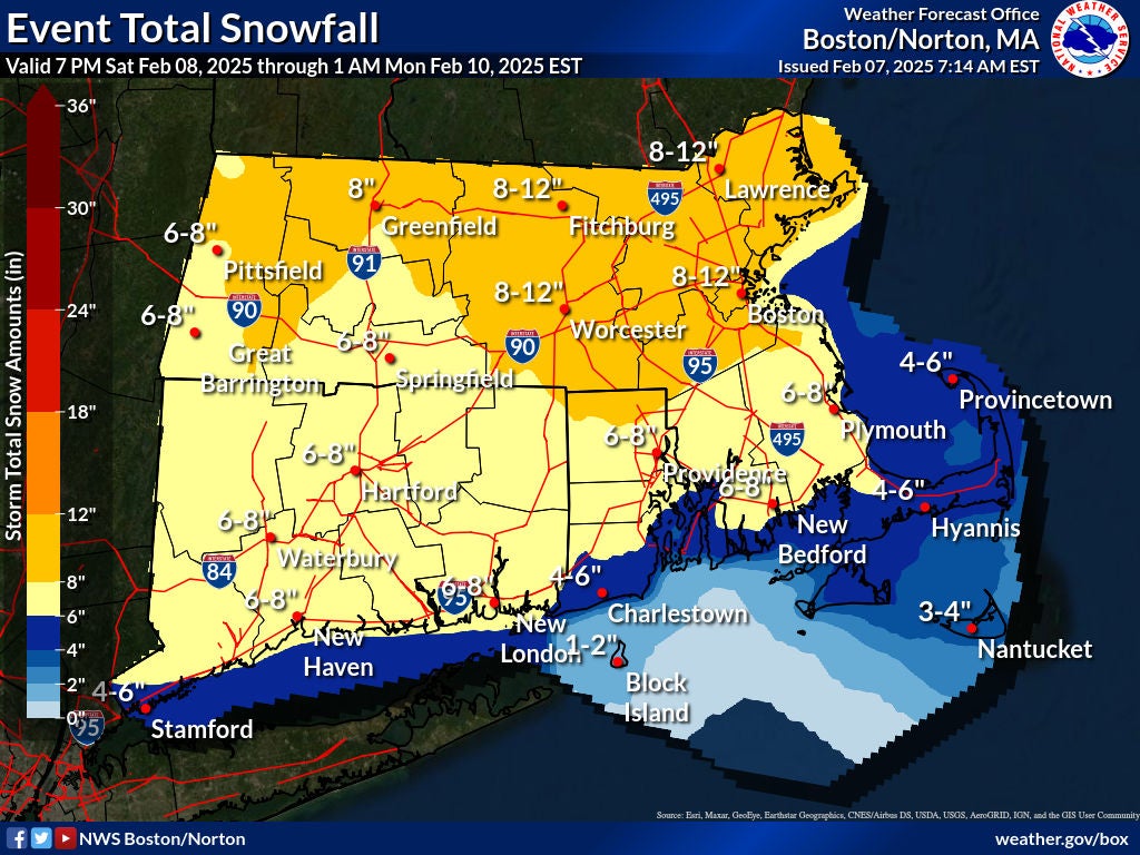 7 maps predicting snowfall totals this weekend