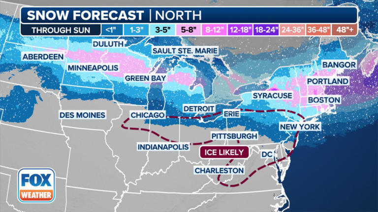 NY expected to be hit with up to 5 inches of snow over bone-chilling ...