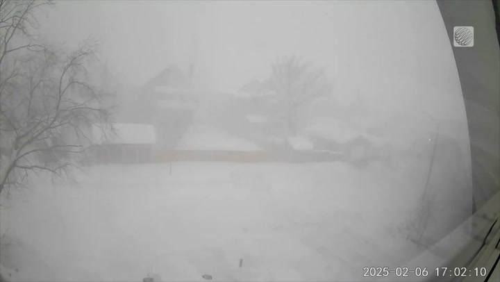 Timelapse of snow squall moving over this Northern Ontario town