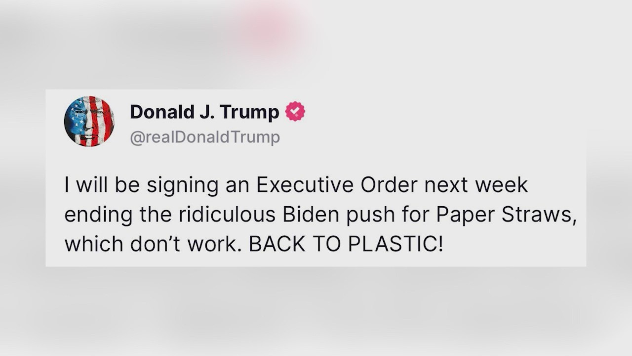 Trump launches social media rant against paper straws