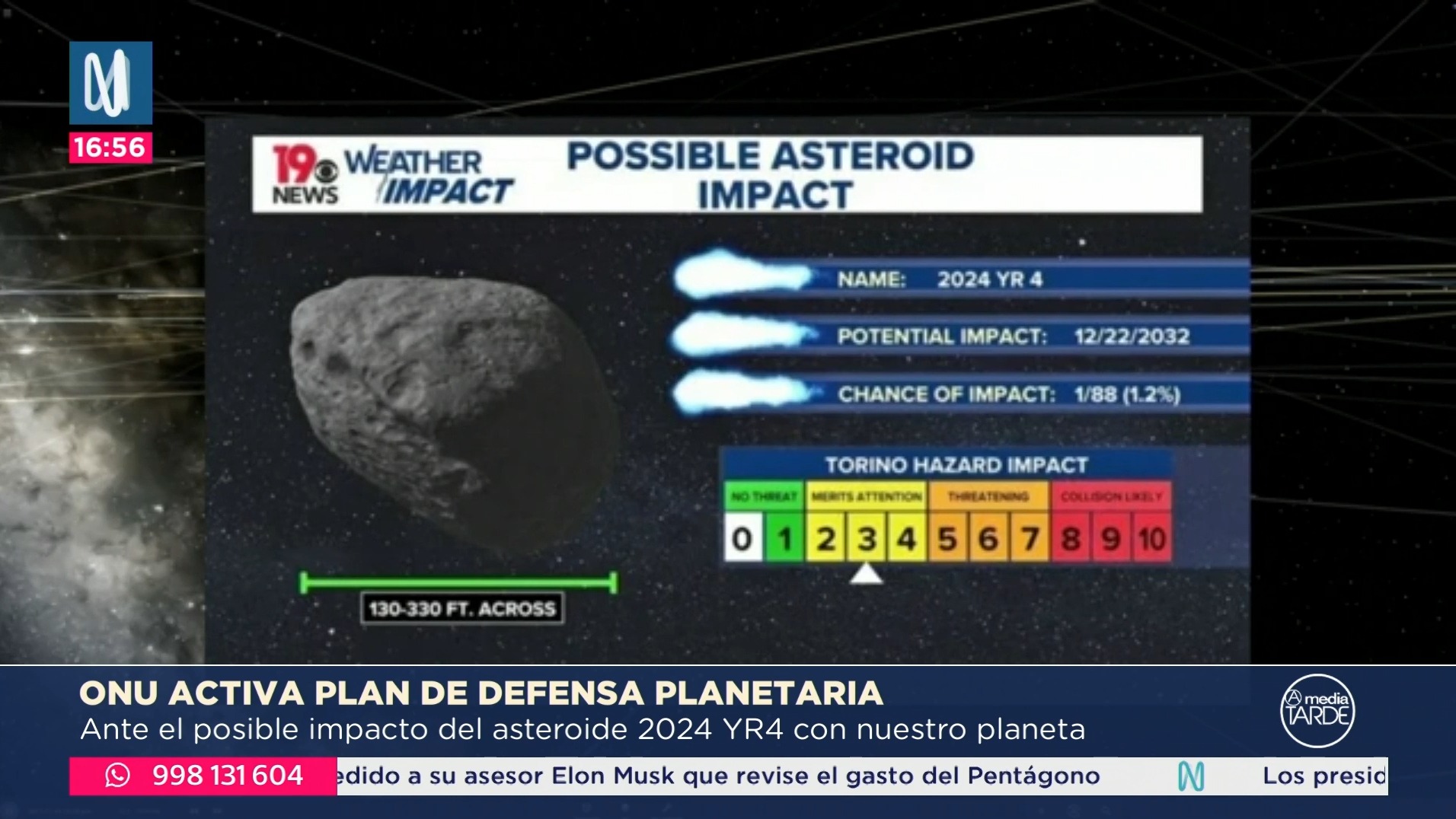 ONU activa plan de defensa planetaria por asteroide YR4