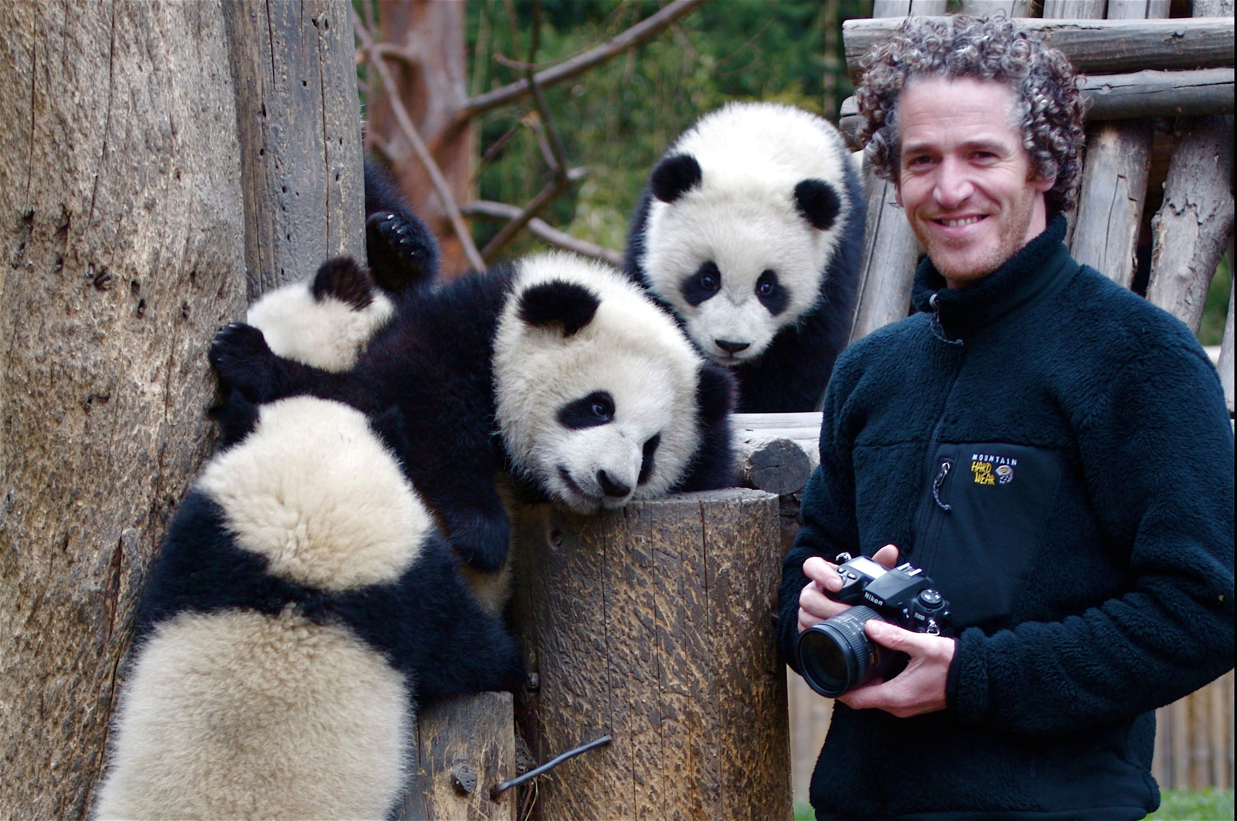 Wildlife filmmaker and cameraman Gordon Buchanan comes out of the hide ...