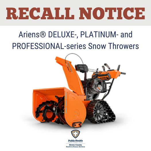 Ariens Company in Wisconsin recalls over 6,000 snow throwers across U.S ...