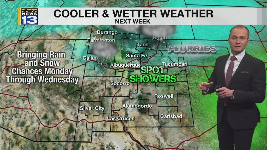 Cooler and wetter weather on the way next week