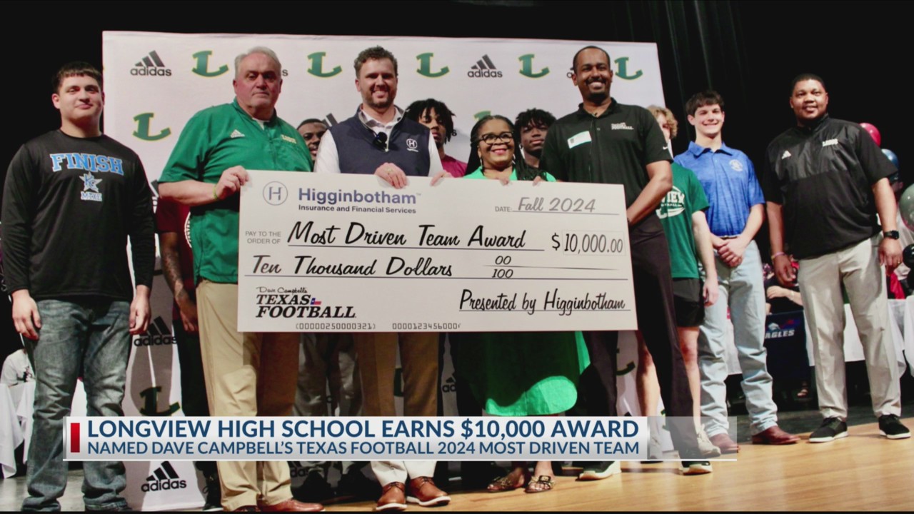 ‘Commitment to excellence’: Longview high school football program wins most driven team award