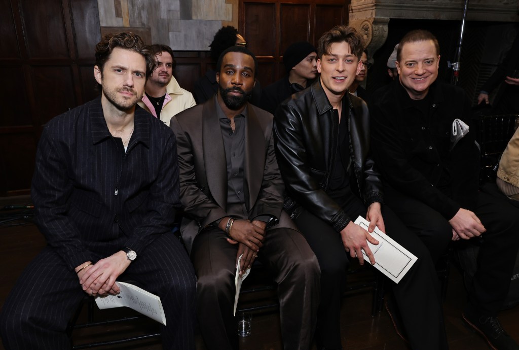 Brendan Fraser makes rare appearance at NYFW to support model son Holden