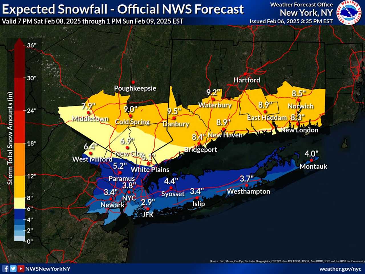 Snowfall Map: These Areas Expected To See Most Accumulation From ...