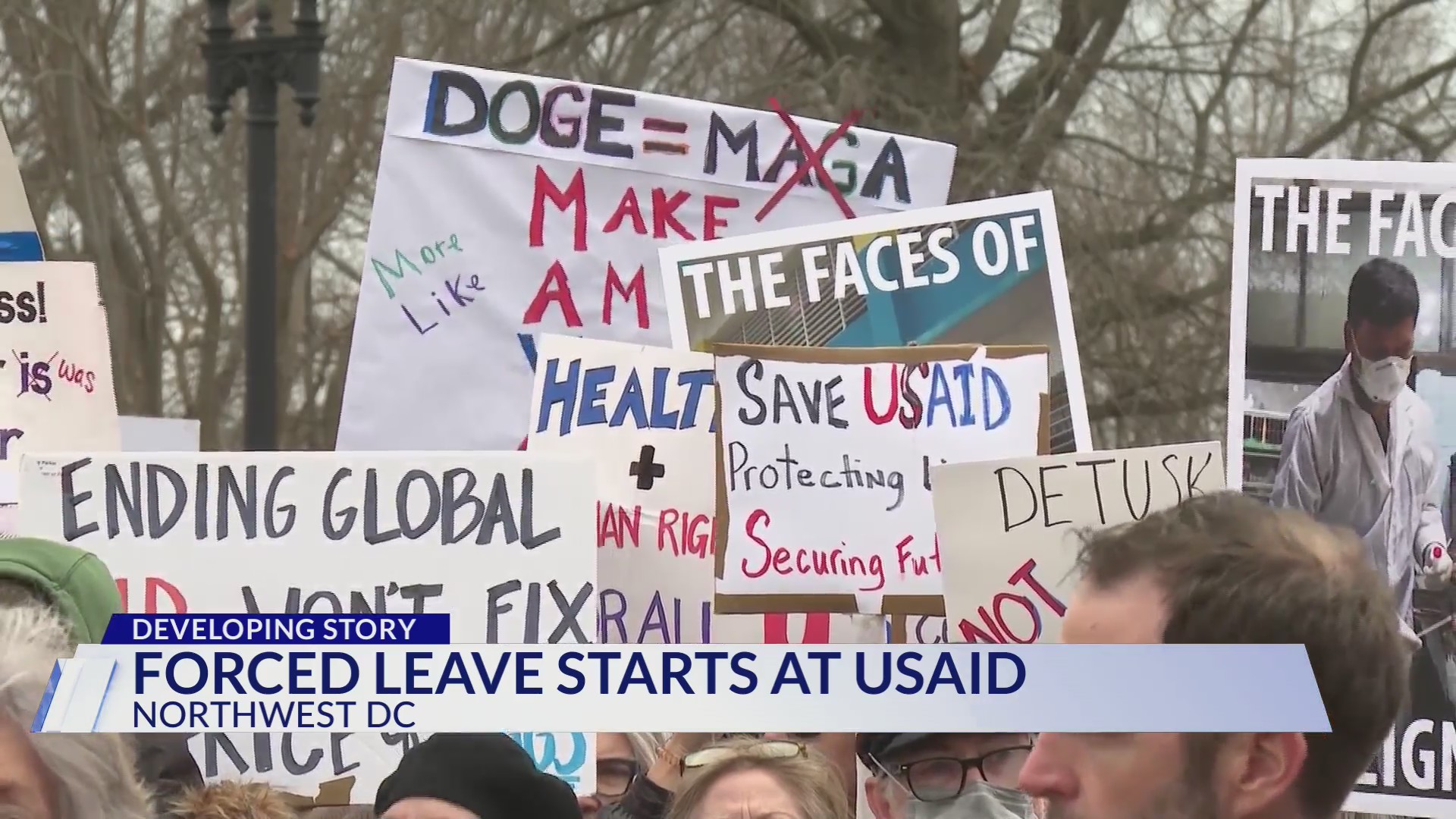 USAID signs removed from DC headquarters