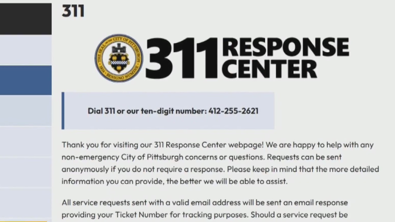 City of Pittsburgh launches new 311 system