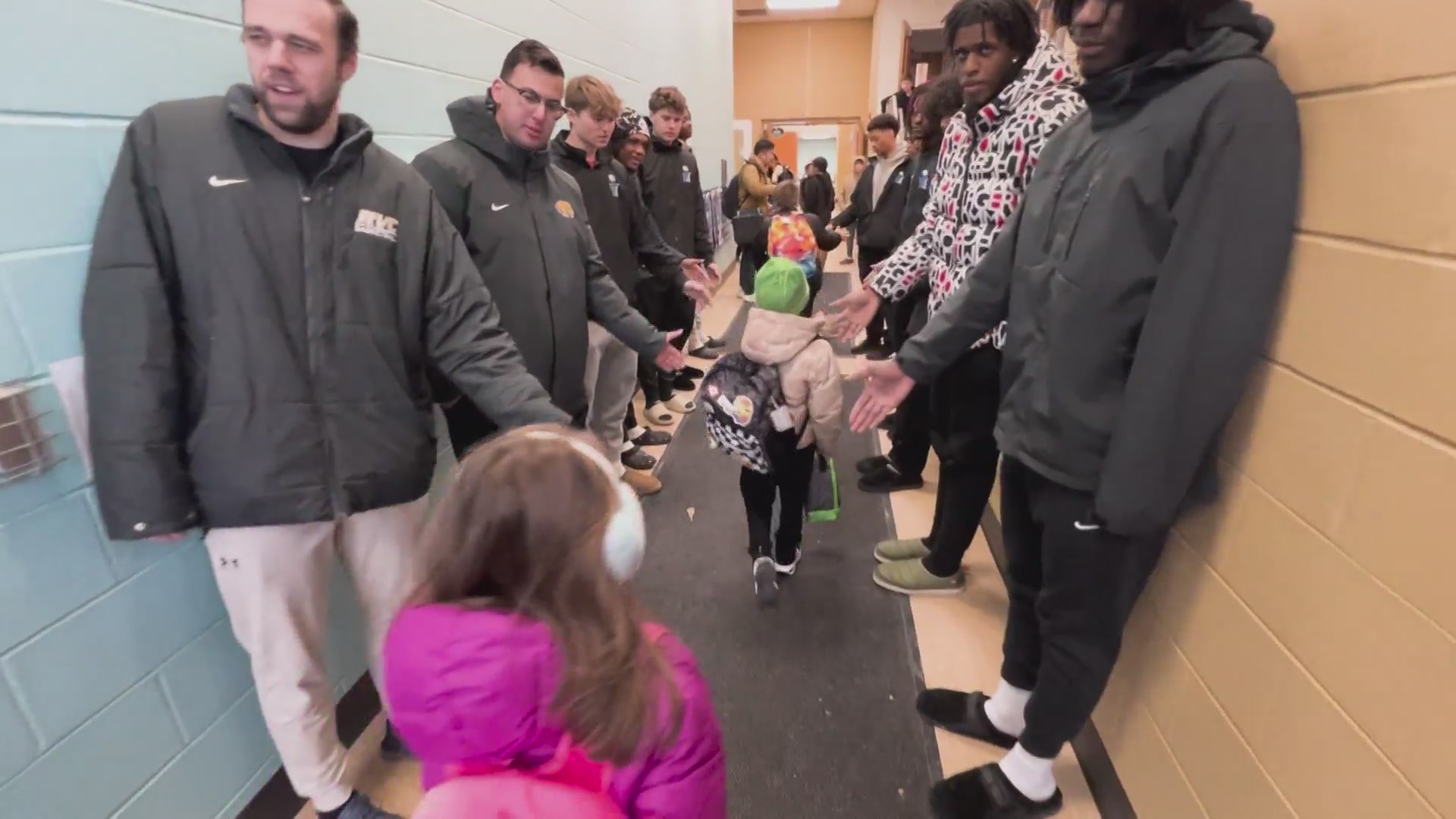 Students at Spring Creek Elementary get fun welcome from student athletes