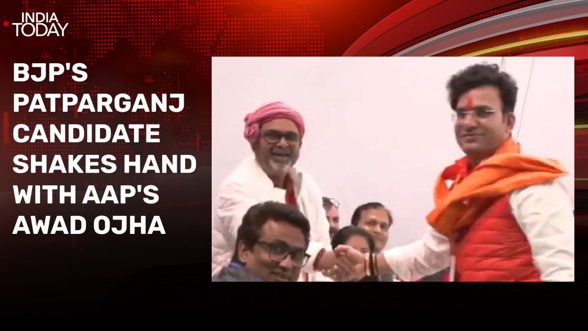 BJP's Ravinder Singh Negi leads in Patparganj, shakes hand with AAP's ...