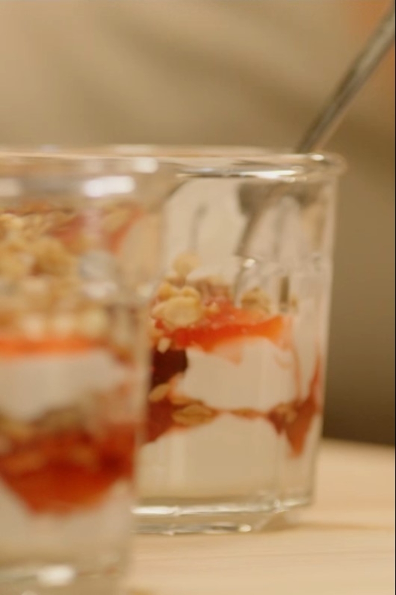 Perfect parfait, layers of crunch and cream