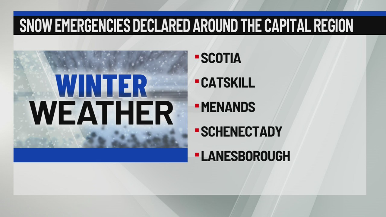 Snow emergencies declared around the Capital Region