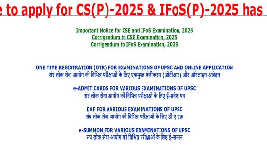UPSC Civil Services Prelims Exam 2025: CSE registration deadlines ...