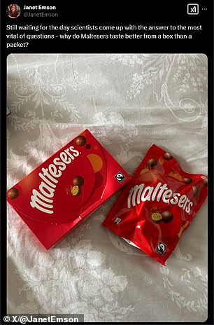 Scientists explain why Maltesers taste better from a box than a packet