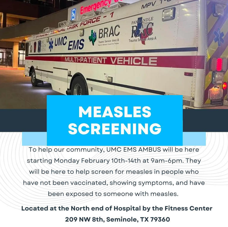UMC EMS offering free measles screening in Seminole