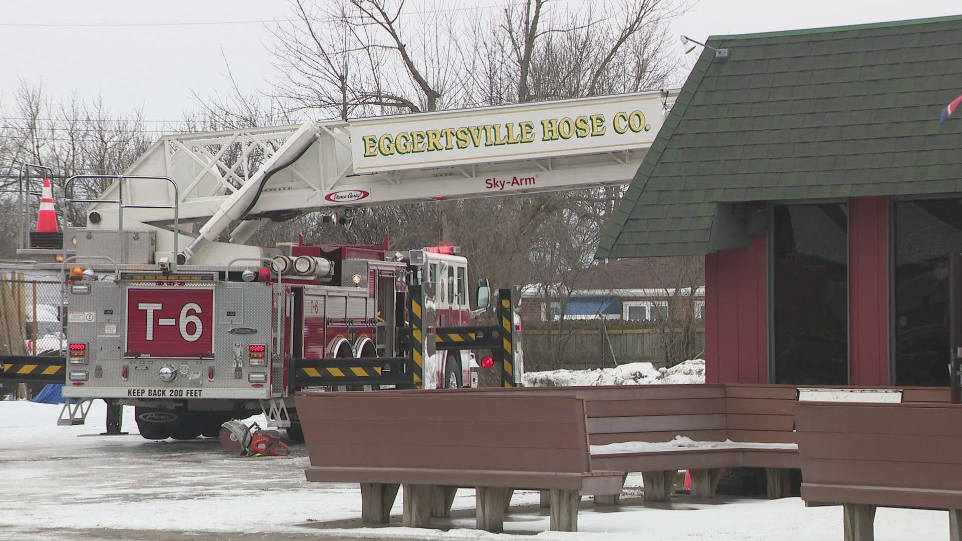 Amherst fire crews battle kitchen fire