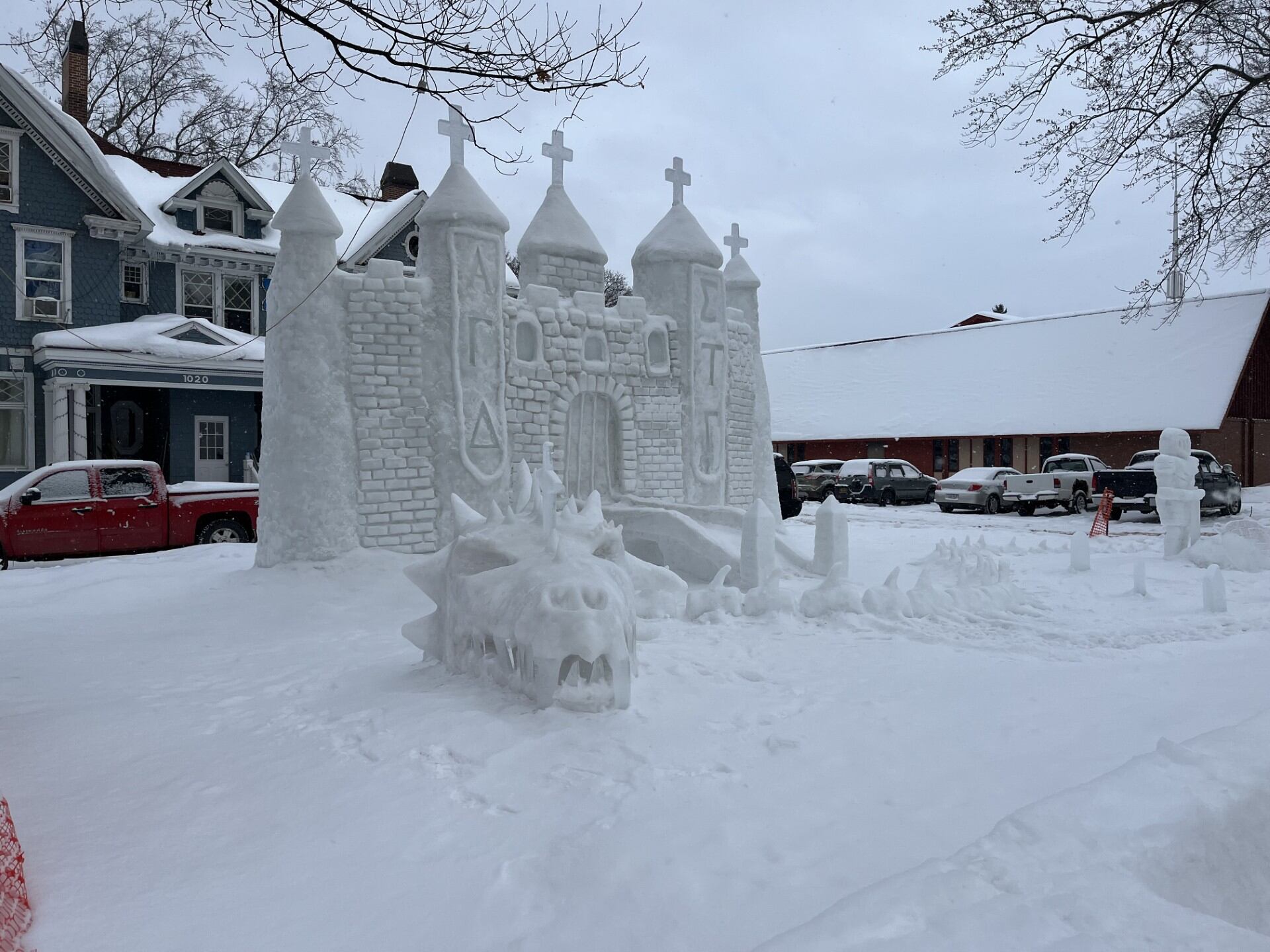 MTU students win trophies for snow statue creations