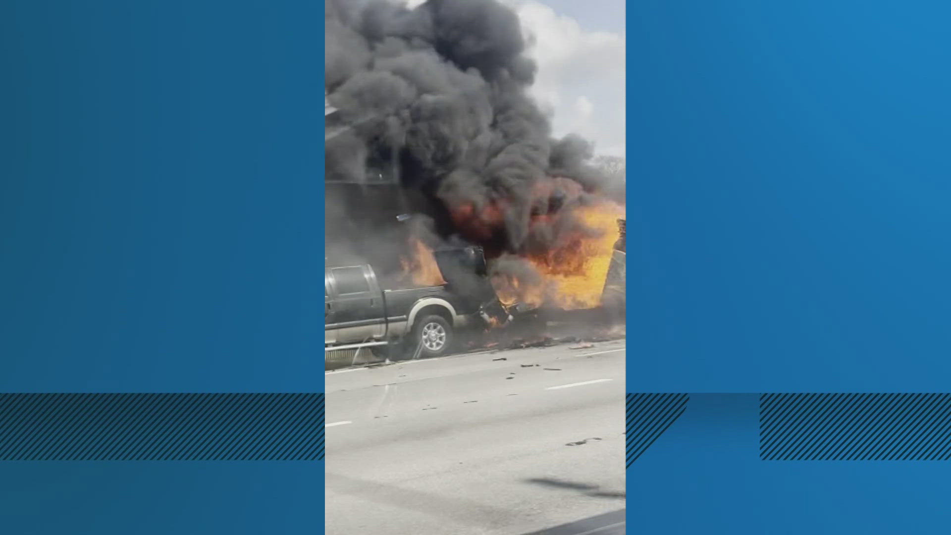 Trailer hauling nitrous oxide canisters explodes on I-10