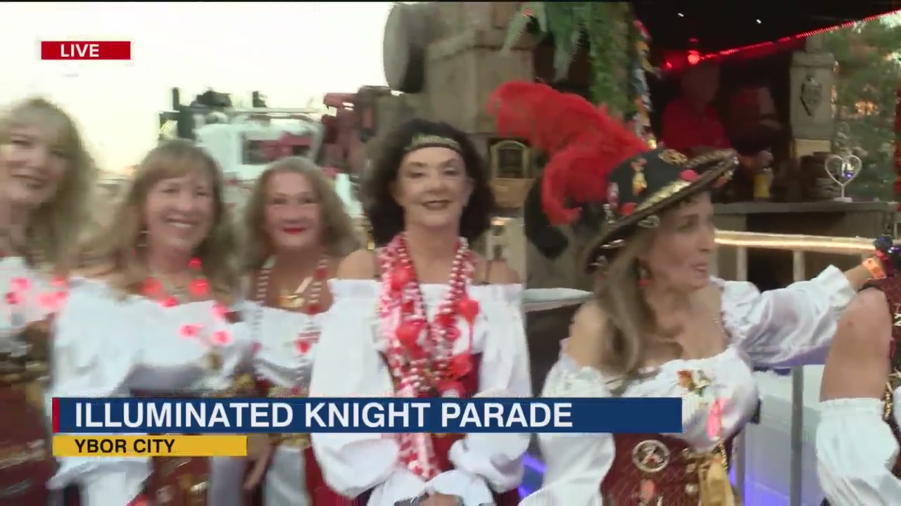 Krewes celebrate the Knight Parade in Ybor city