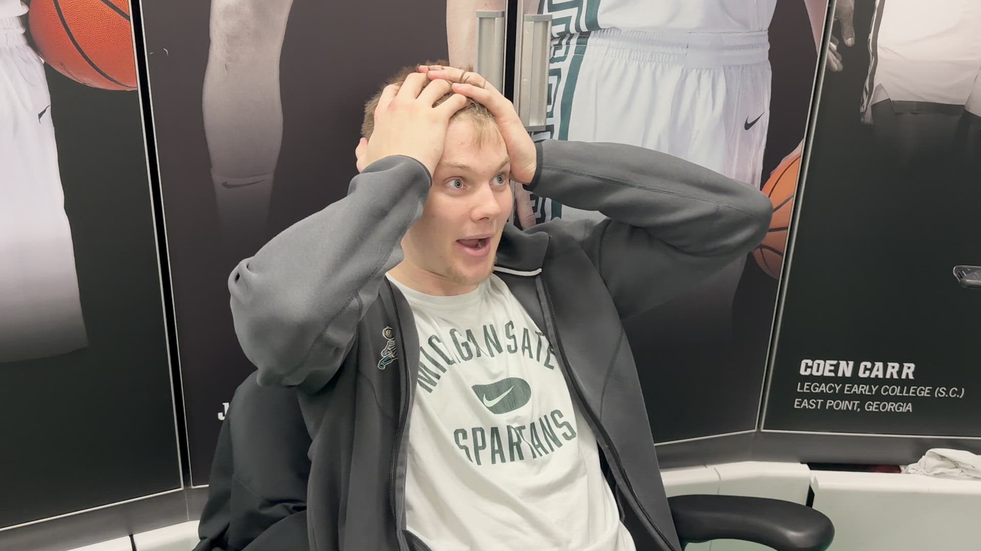 Michigan State Spartans Basketball F Jaxon Kohler Post-Oregon 2-8-25