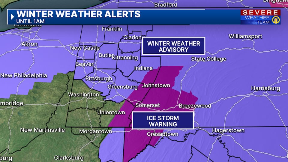Winter Weather Alerts in place for local counties, icy road conditions ...