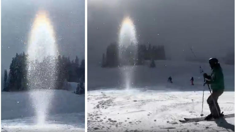 Austria skier witnesses rare 'sun candle' phenomenon. Viral video ...