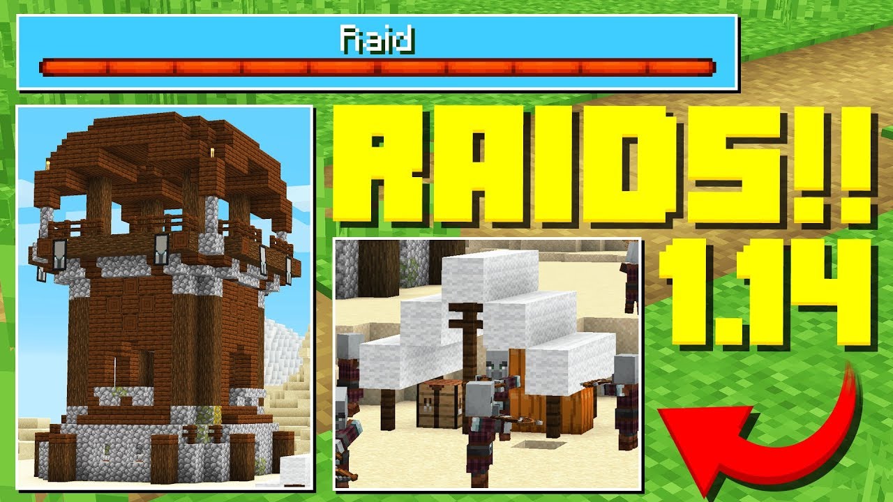 Minecraft raids! (Minecraft 1.14 snapshot update)